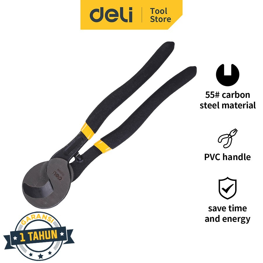 Jual Deli Cable Cutter /Tang Potong Kabel 10 inch High-carbon Steel ...