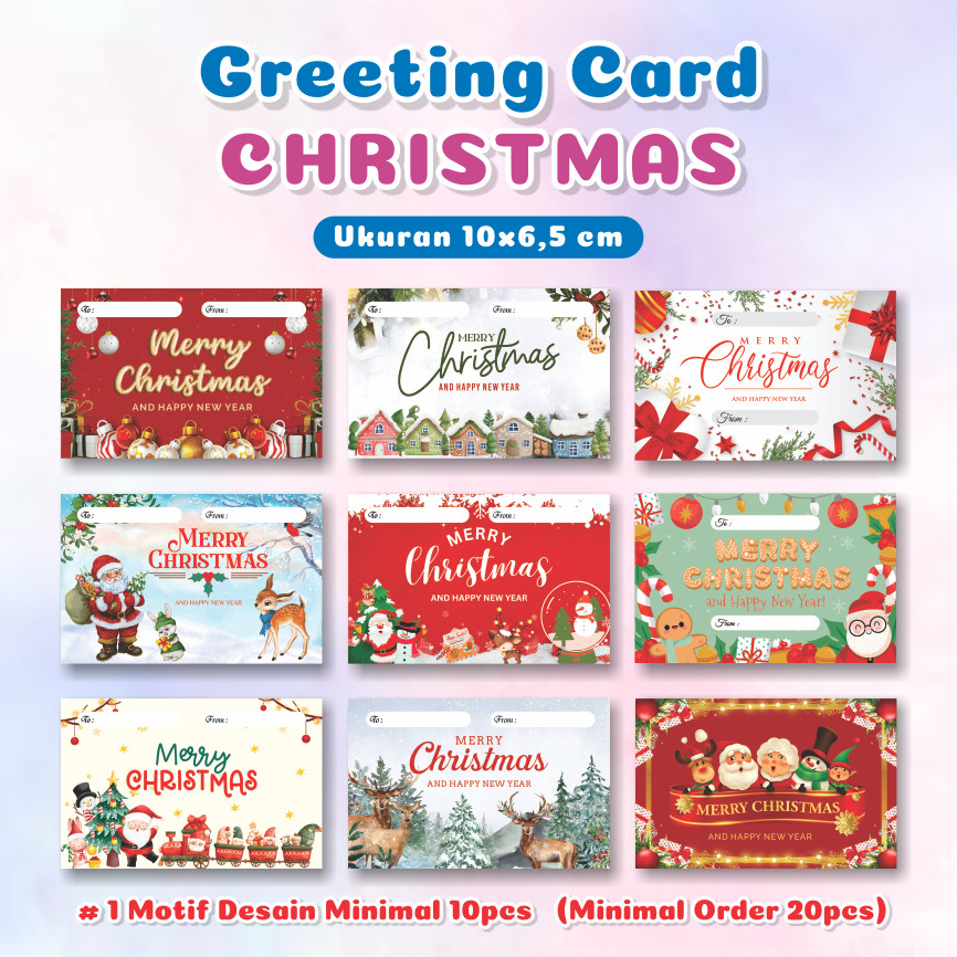 Jual Kartu Ucapan NATAL Ukuran 10x6,5 cm - Greeting Card NATAL - Kartu ...