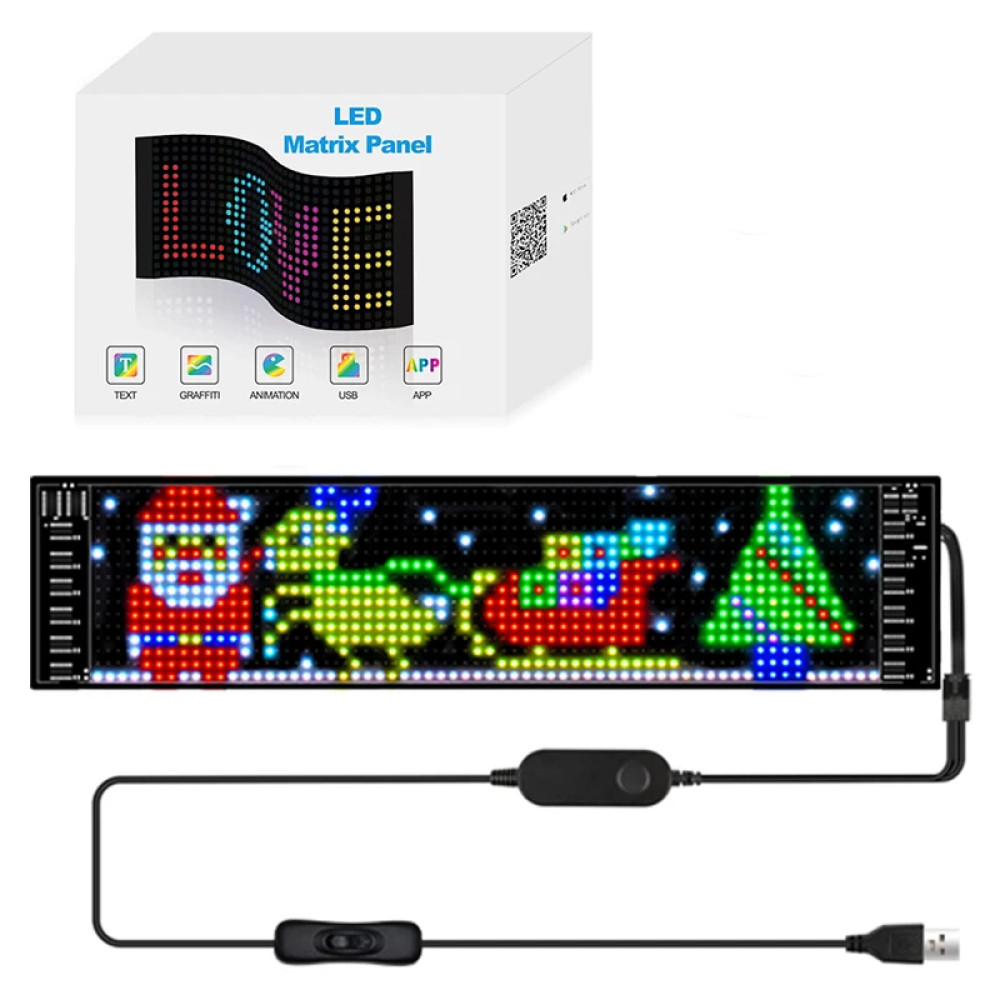 Jual LED Matrix Panel Bluetooth Colorful Display Kit 5V 34.5x10cm ...