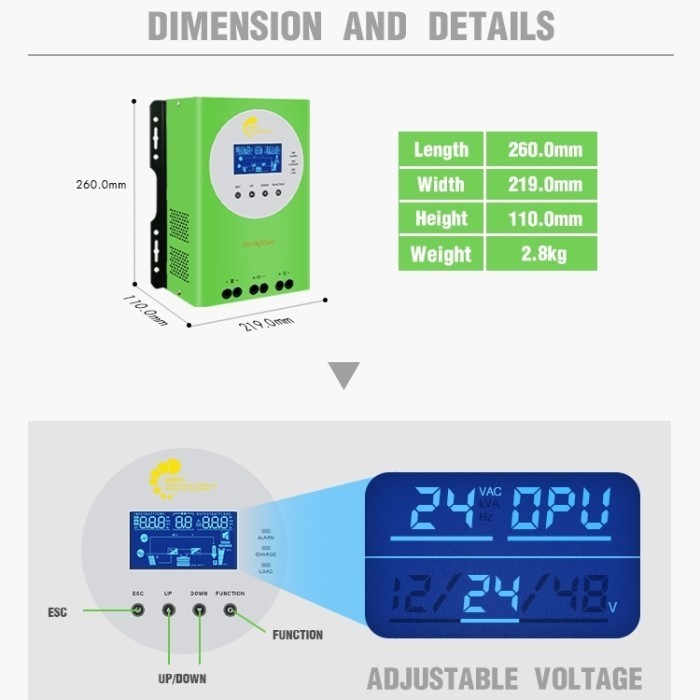 Jual MPPT Techfine 60A solar charge controller SCC PV solar panel ...