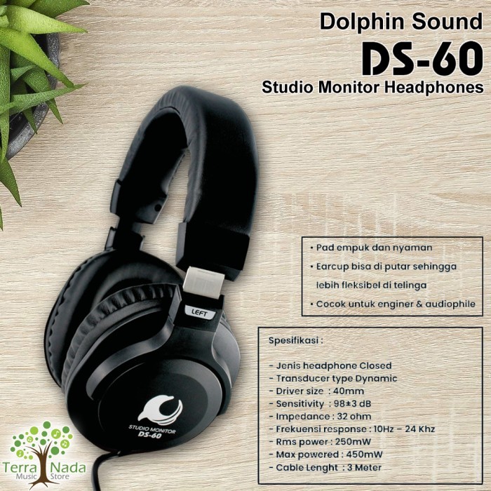 Jual Headphone Dolphin Sound DS 60 Studio Monitor DS60 cocok untuk E ...