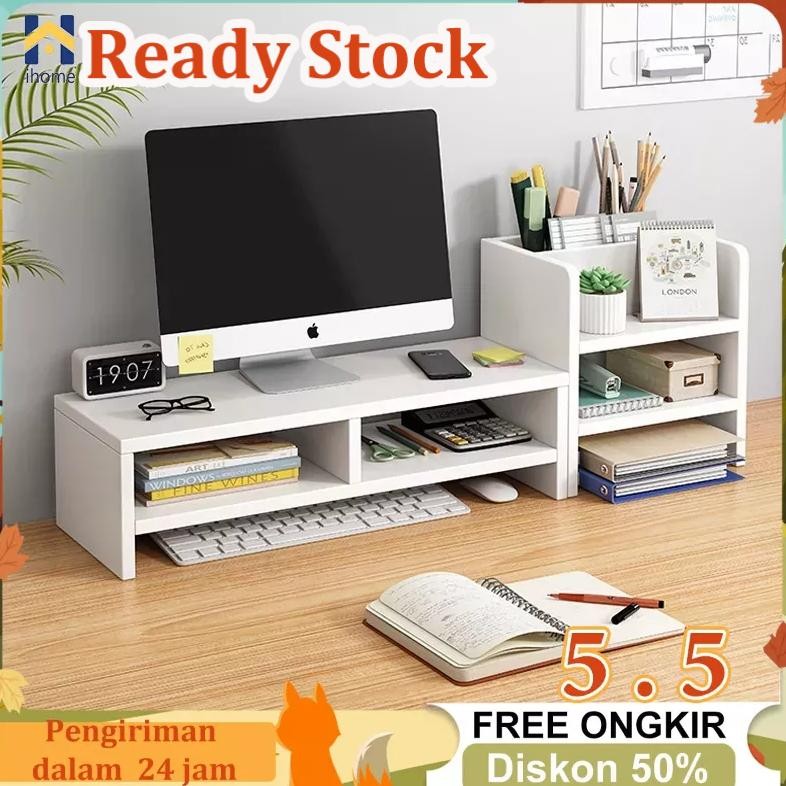 Jual AZQ-16 IH Stand Monitor Rak Monitor Desktop Dudukan Komputer Kayu ...