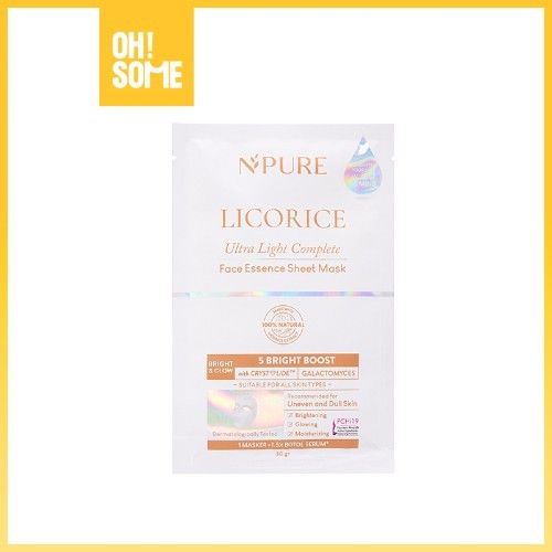 Jual OHSOME - NPURE LICORICE FACE ESSENCE SHEET MASK Masker Wajah Cerah ...