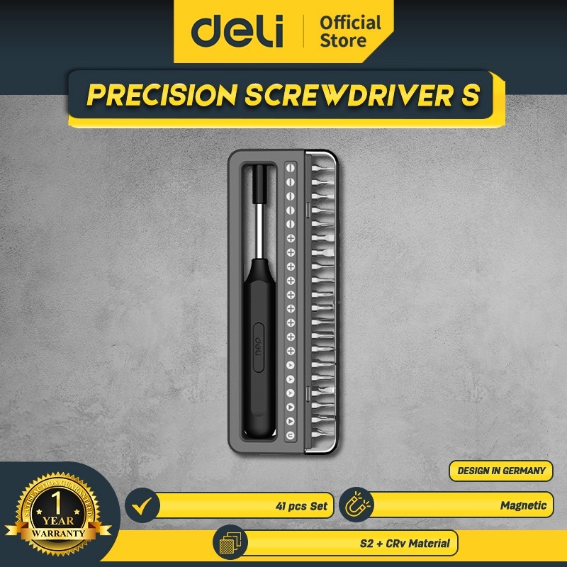 Jual Deli Tools Set Obeng Presisi Magnet / Precision Screwdriver 41 PCS ...