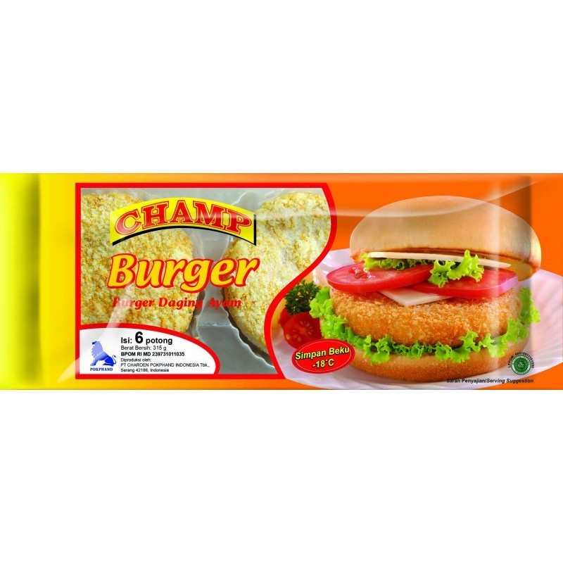 Jual Champ Chicken burger crispy isi 6 pcs | Shopee Indonesia