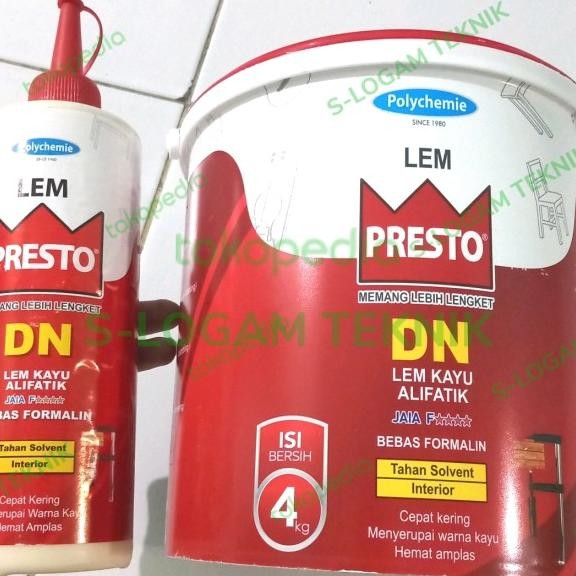 Jual Lem Presto Dn 600Gr 4Kg Botol Galon Putih Alifatik Kayu Mebel ...
