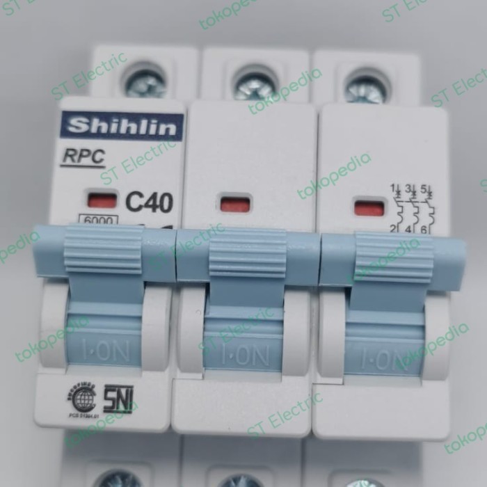 Jual MCB 3 Phase 40 Amper Shihlin RPC -C40 6kA | Shopee Indonesia