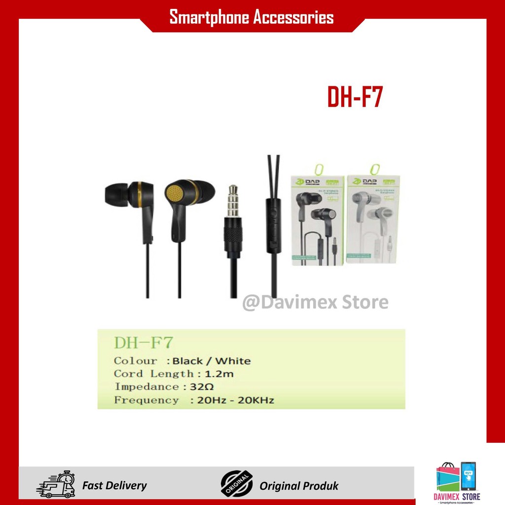 Jual [ORI] DAP DH-F7 Headset DAP Packing Dus Satuan Headset | Shopee ...