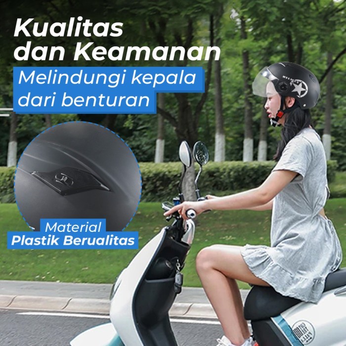 Jual Helm Sepeda Motor Skuter Elektrik Listrik Half Face Helmet Bike ...