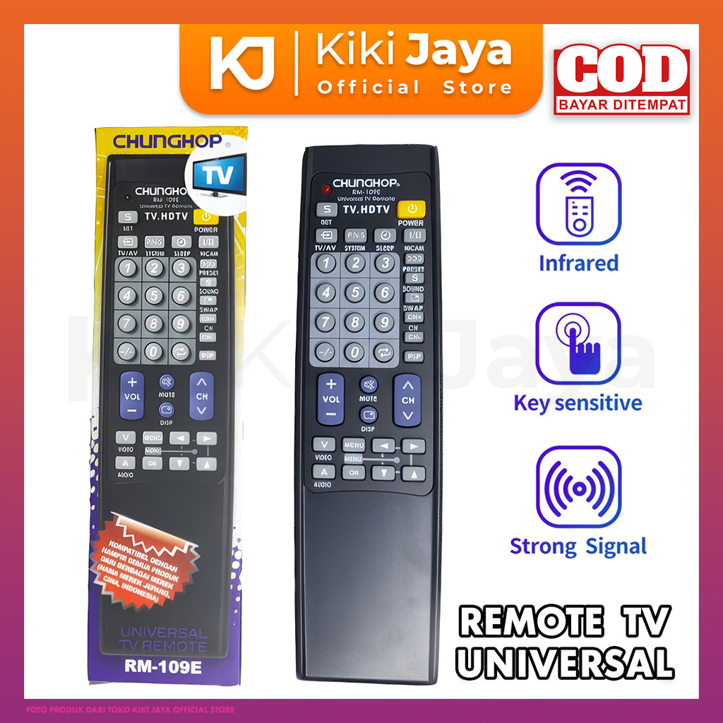 Jual [KIKI] Remote TV Universal - RM-109E - Untuk Televisi LCD LED ...