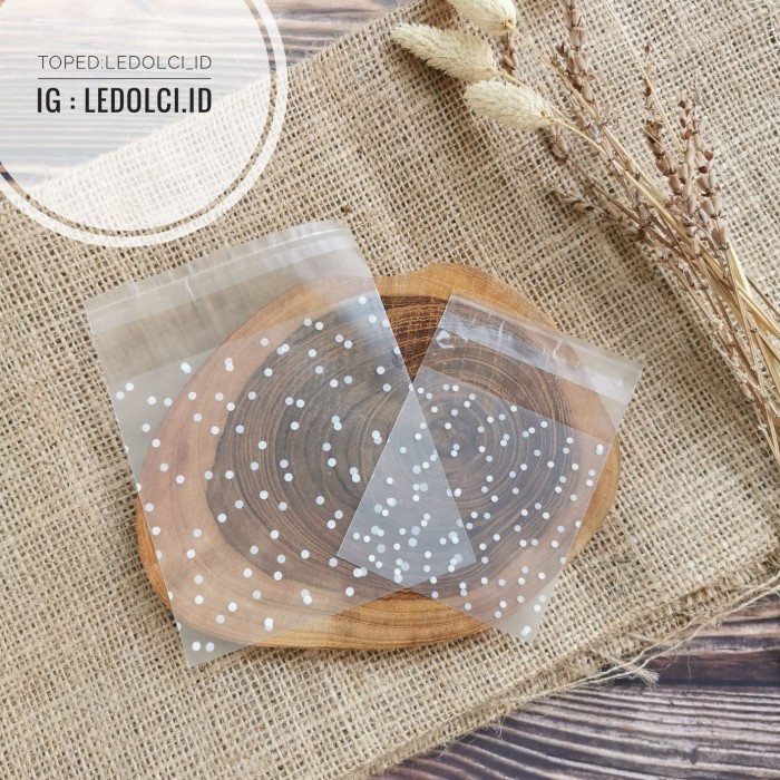 Jual PLASTIK COOKIES POLKADOT DOFF MATTE UKURAN KECIL BESAR 7X7 10X10 ...