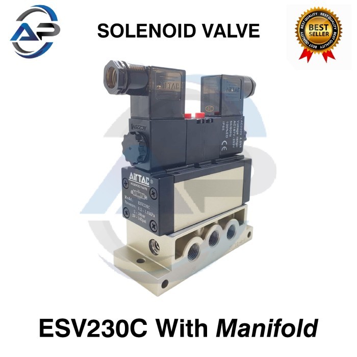 Jual READY ESV230C ISO AIRTAC 5/3 WAY TERMINAL SOLENOID VALVE ESV 230C ...