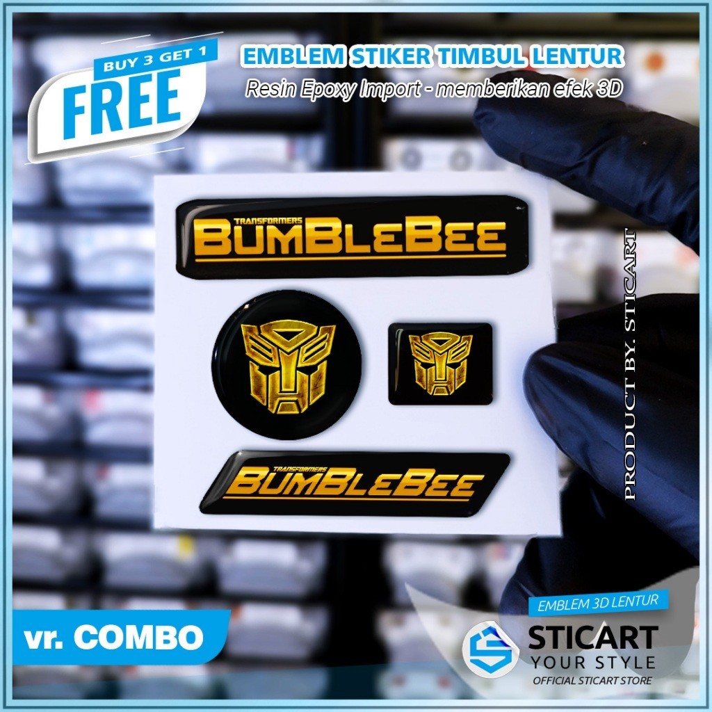 Jual EMBLEM BumBleBee TIMBUL STIKER MOTOR COMBO 3D EMBLEM TIMBUL LENTUR ...