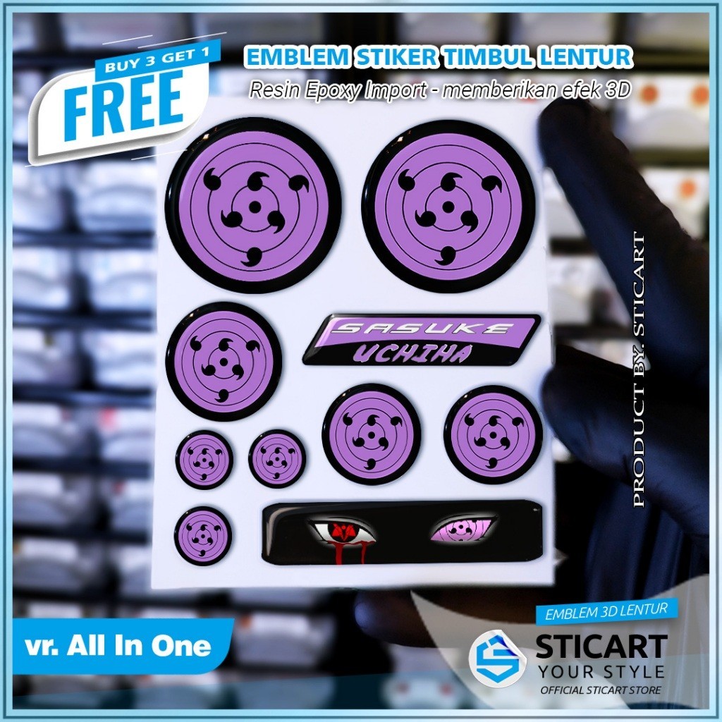 Jual EMBLEM RINNEGAN SASUKE TIMBUL STIKER MOTOR ALL IN ONE 3D EMBLEM ...
