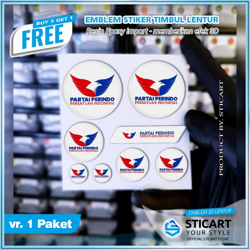 Jual EMBLEM PARTAI PERINDO TIMBUL STIKER MOTOR PAKET 3D EMBLEM TIMBUL ...