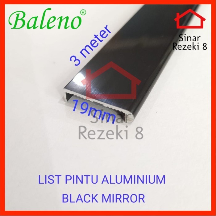 Jual Laci - Lis Pintu Aluminium Profil Hitam Mirror List Frame Handle ...