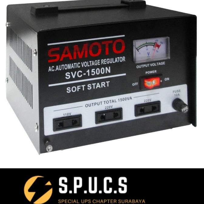 Jual STABILIZER/AVR/STAVOLT MERK SAMOTO 1500VA SINGLE PHASE GARANSI 1 ...