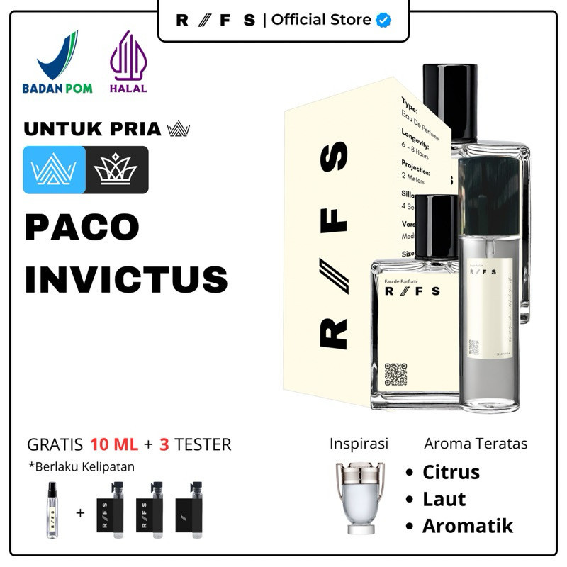 Jual RIFS PARFUM - Paco Rabanne Invictus EDP Extrait de Parfume Pria ...