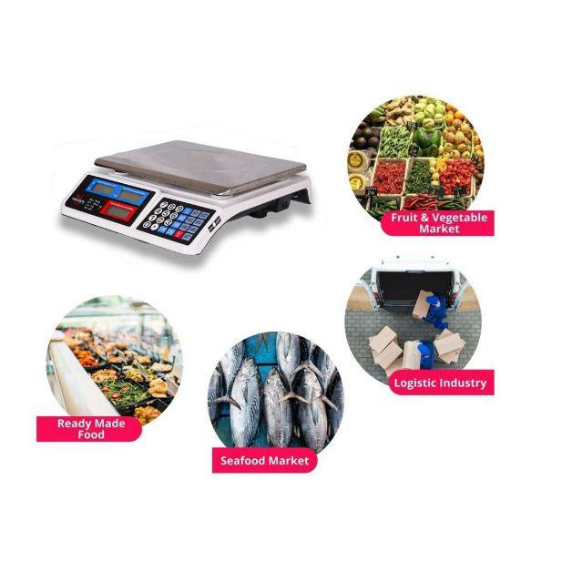Jual KULITAS TERBAIK- Timbangan Buah Digital 40KG/ Digital Computing Scale Double Display ...