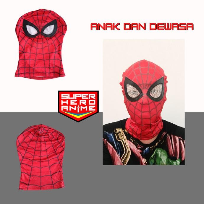 Jual KOSTUM ANAK Topeng Spiderman Anak Dewasa Bahan Kain Cosplay Spider ...