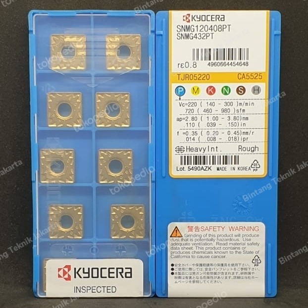 Jual Harga Diskon !! Insert Snmg 120408 Kyocera , Original Insert Bubut Kupas Pahat | Shopee ...
