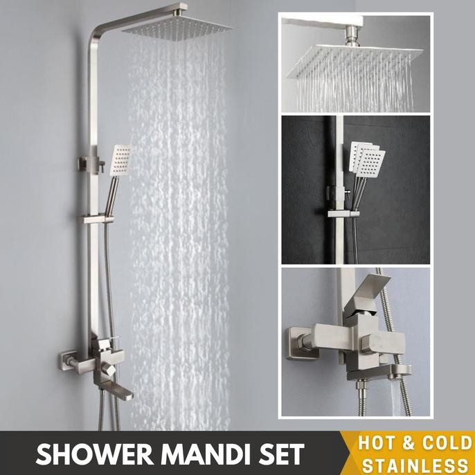 Jual Shower Mandi Set Stainless Rainfall Air Panas Dingin | Shopee ...