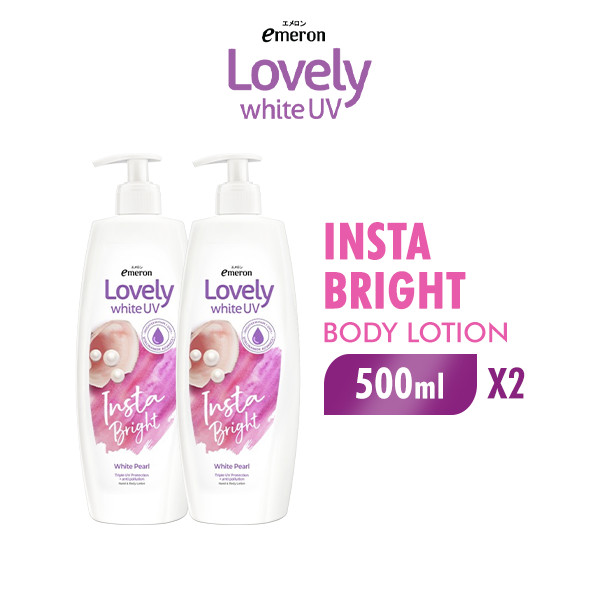 Jual Emeron Lovely White Hand & Body Lotion UV Insta Bright 500 ml x2 | Shopee Indonesia