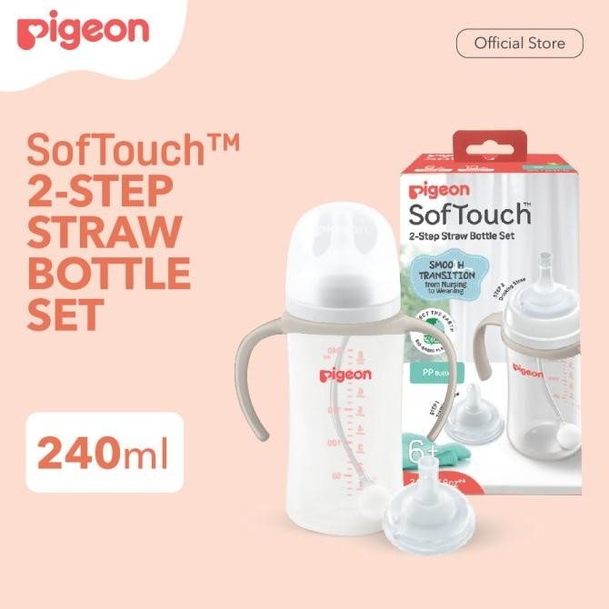 Jual PIGEON BOTOL BPP WIDE NECK 240 W/SOFTOUCH STRAW ALL IN ONE SET | Shopee Indonesia