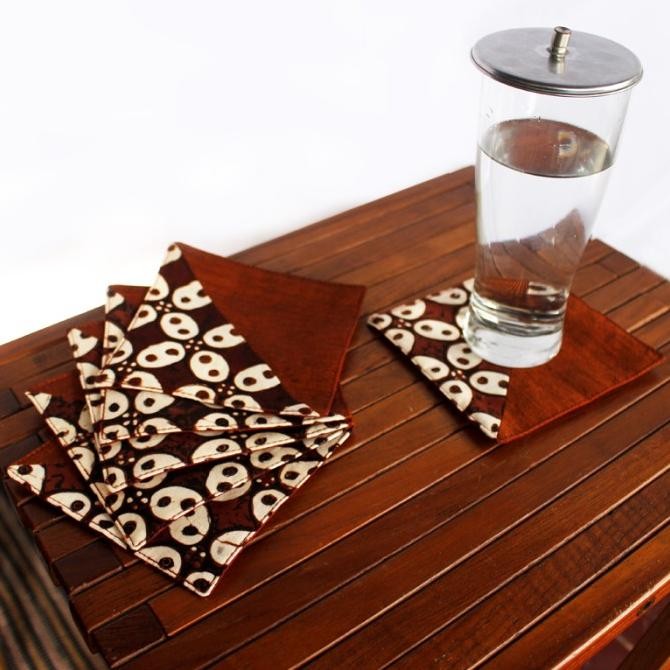 Jual tatakan gelas coaster kain batik LDSS | Shopee Indonesia