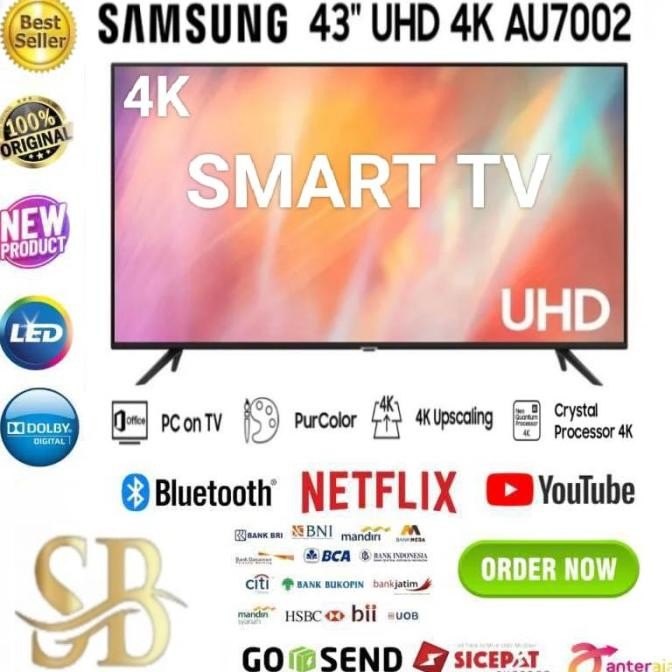 Jual NEW SAMSUNG 43AU7002 SMART LED TV 43 inch Crystal UHD 4K ...