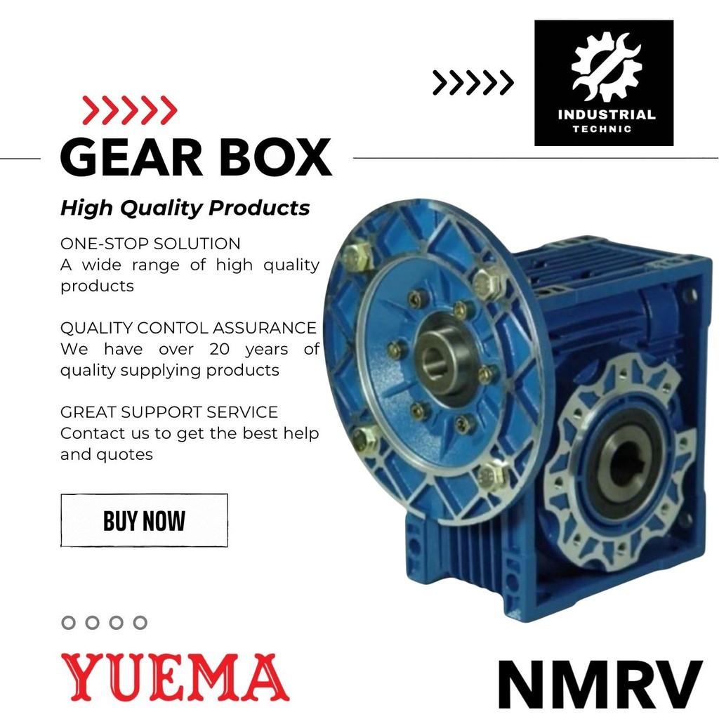 Jual GEAR BOX WORM GEAR YUEMA YMRV NMRV 50 RATIO 1/7,5 - 1/100/ GEAR ...
