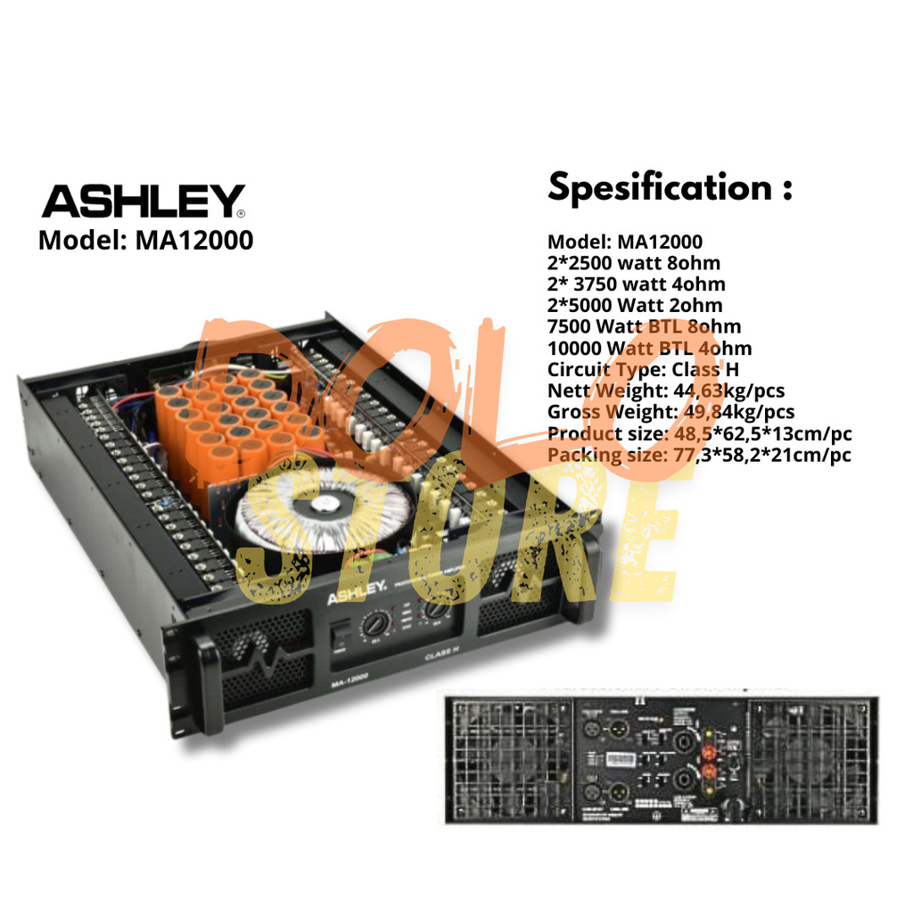 Jual PROFESSIONAL POWER AMPLIFIER ASHLEY MA-12000 | CLASS H | Shopee Indonesia