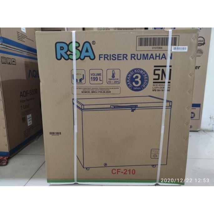 Jual Chest Freezer Rsa Cf 210 Box 200 L Lemari Pembeku 200 Liter ...