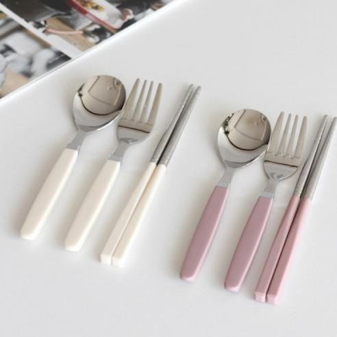 Jual Kamome Korean Cutlery Set Kids Sendok Garpu Sumpit Korea Per Set ...