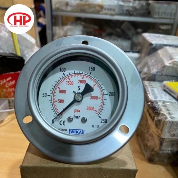 Jual PRESSURE GAUGE WIKA 2,5 INCH 0-250-BAR MODEL PAYUNG STAINLESS KUNINGAN DRAT 1/4"INCH 0411T ...