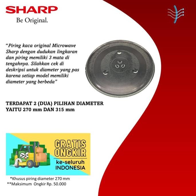 Jual Piring Kaca Microwave Sharp (Rotating Plate Glass) | Shopee Indonesia