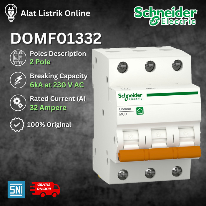 Jual Domae Mcb 32A 32 Ampere 3P 3 Pole Phase Schneider 6000A | Shopee Indonesia