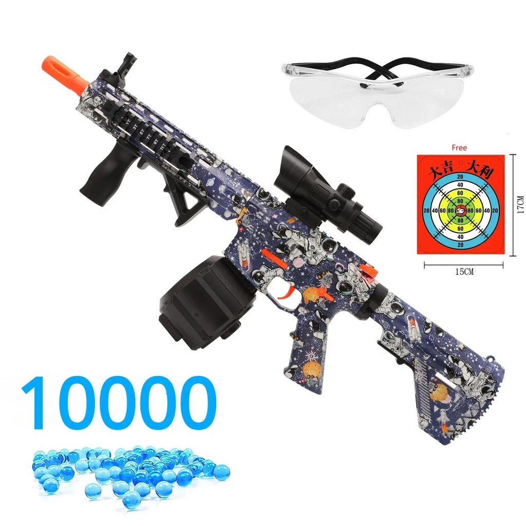 Jual NEW M416 SPACE CAMO MANUAL&ELECTRIC 2IN1 GEL BALL SPLATTER GUN ...