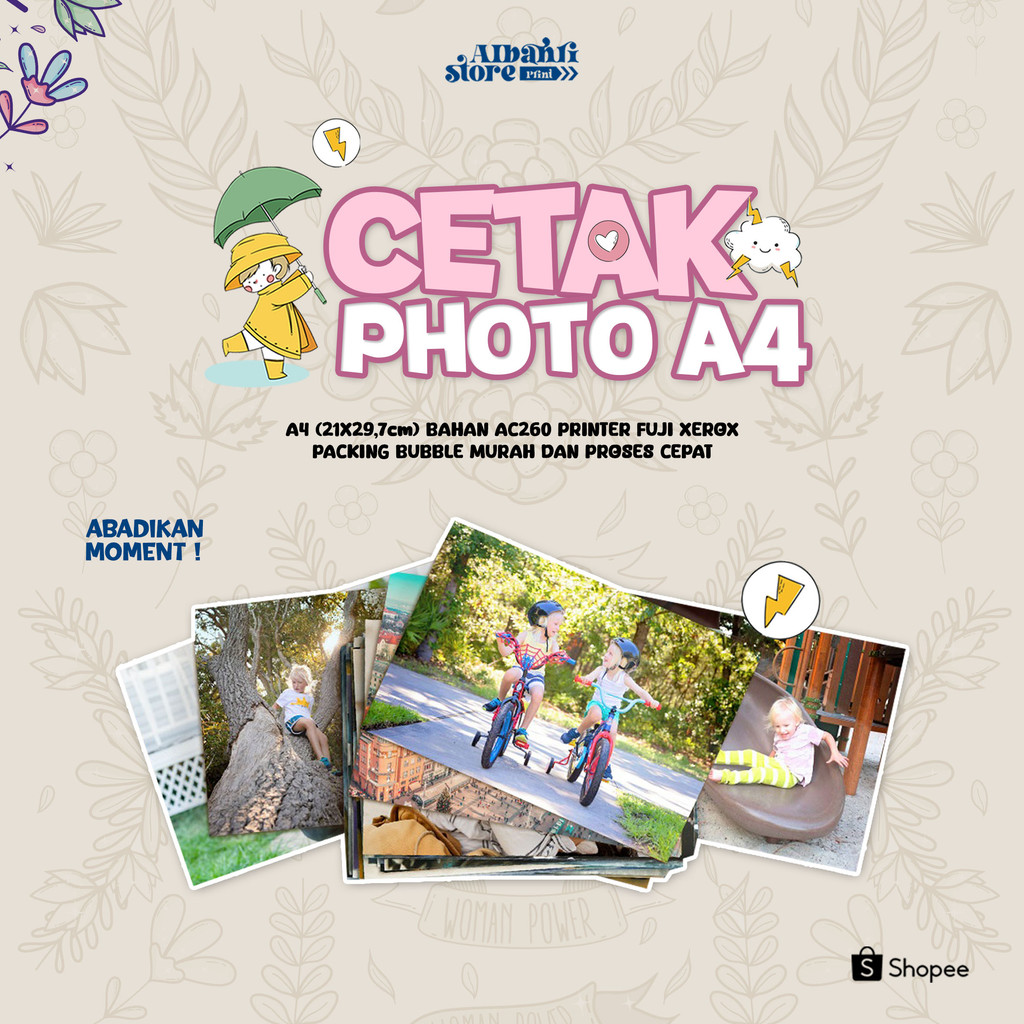 Jual CETAK FOTO A4 (21X29,7 CM) AC260 MURAH CEPAT BAGUS | Shopee Indonesia
