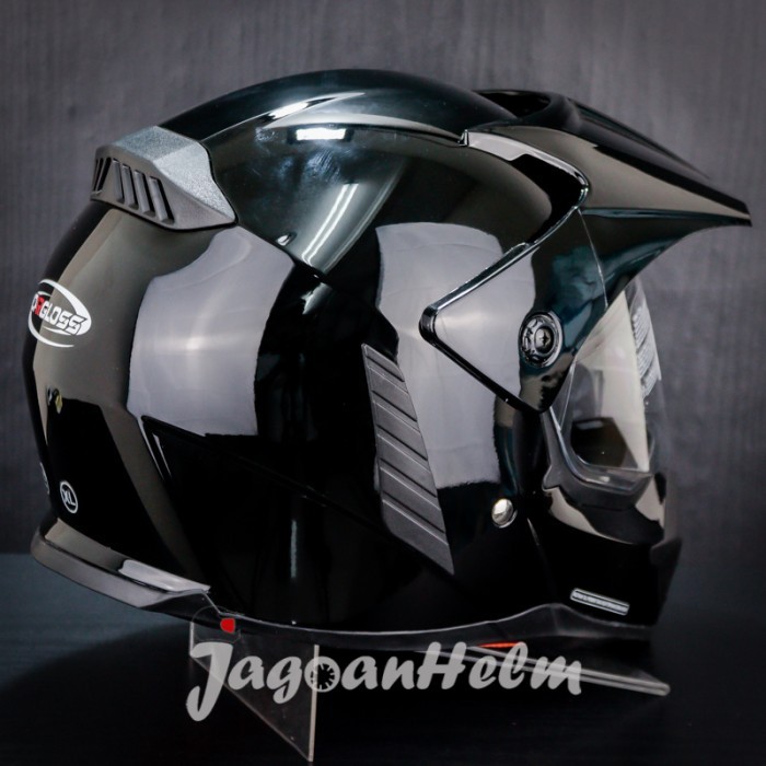 Jual Cargloss Helm Former Supermoto Cr Solid Black Carglos Terbaru ...