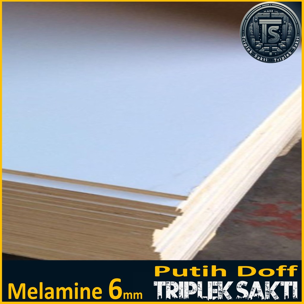 Jual Triplek Melamin Putih Doff 1 Muka 6mm | Ukuran 20x120 cm, Tebal ...