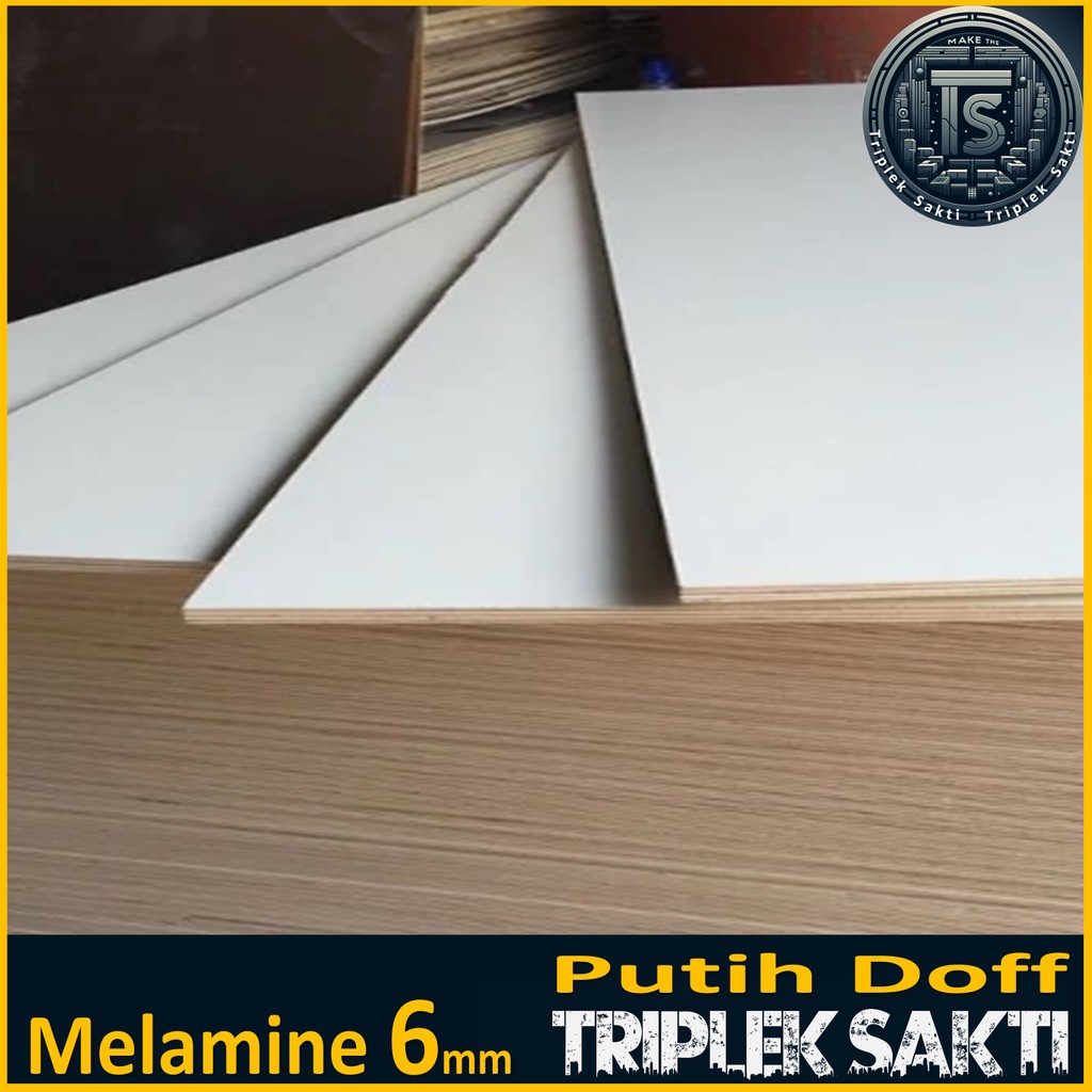 Jual Triplek Melamin Putih Doff 1 Muka 6mm | Ukuran 20x180 cm, Tebal ...