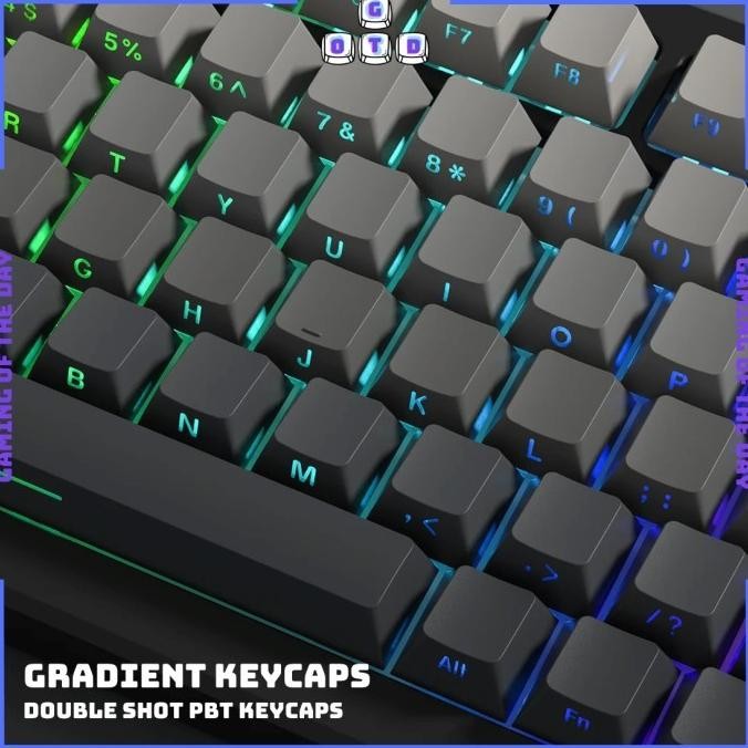 Jual NEW Dark Black Grey Shadow Gradient Keycaps Side Letter Side Print ...