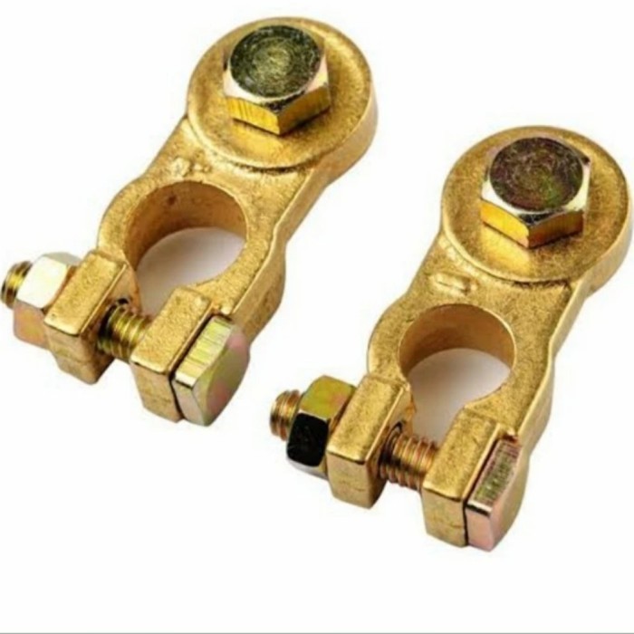 Jual Ready Stock Brass Battery Terminal / Battery Terminal Set Positive ...