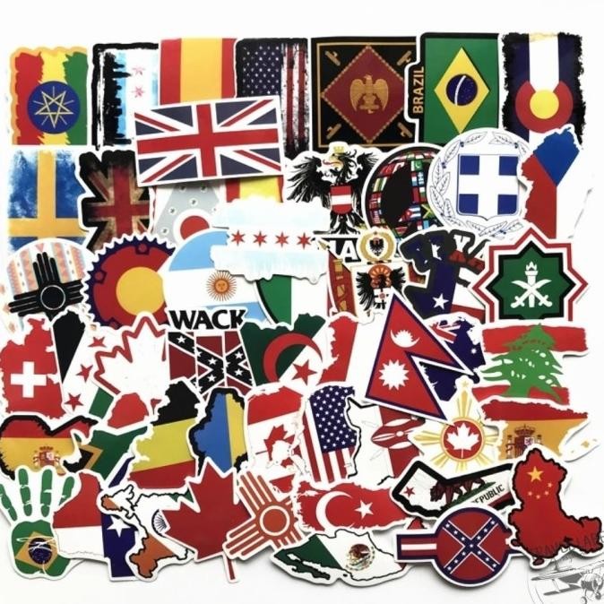 Jual Stiker Koper 1 set isi 50 Pcs: Logo Bendera Lambang Negara ...