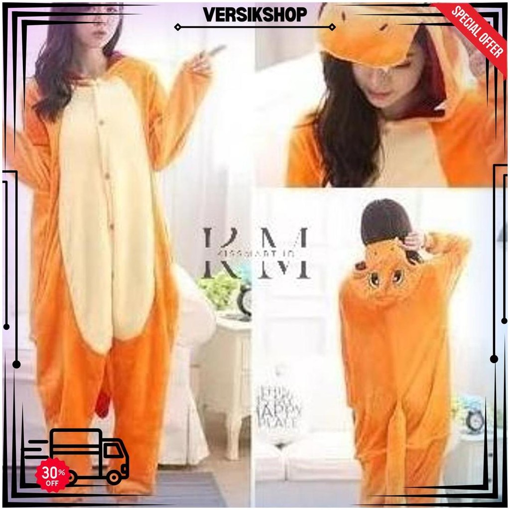 Jual Kostum Piyama Onesie Kigurumi Cosplay Dino Charmander Dragon ...