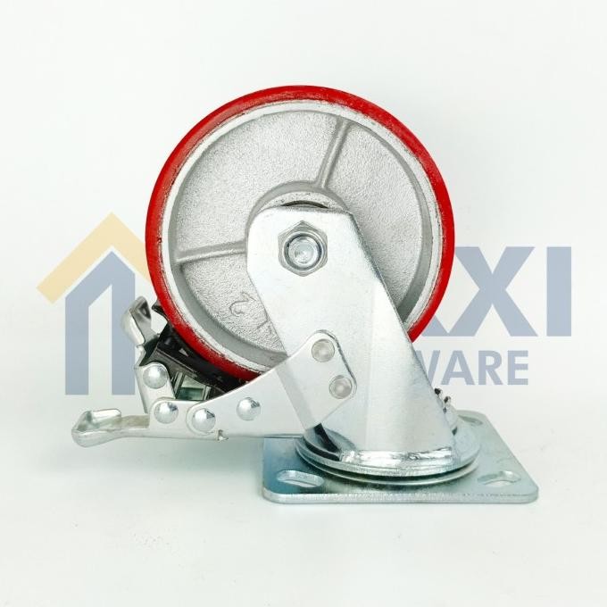 Jual RODA CASTER TROLI / TROLY PU MERAH HEAVY DUTY REM 2807T | Shopee ...