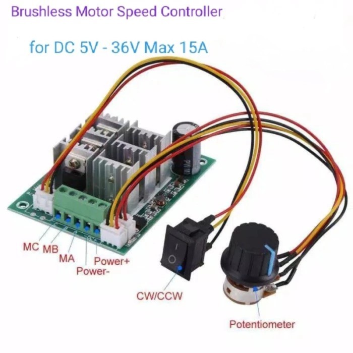 Jual Bldc 3 Phase 15A Brushless Motor Speed Controller Bldc Pwm Driver ...