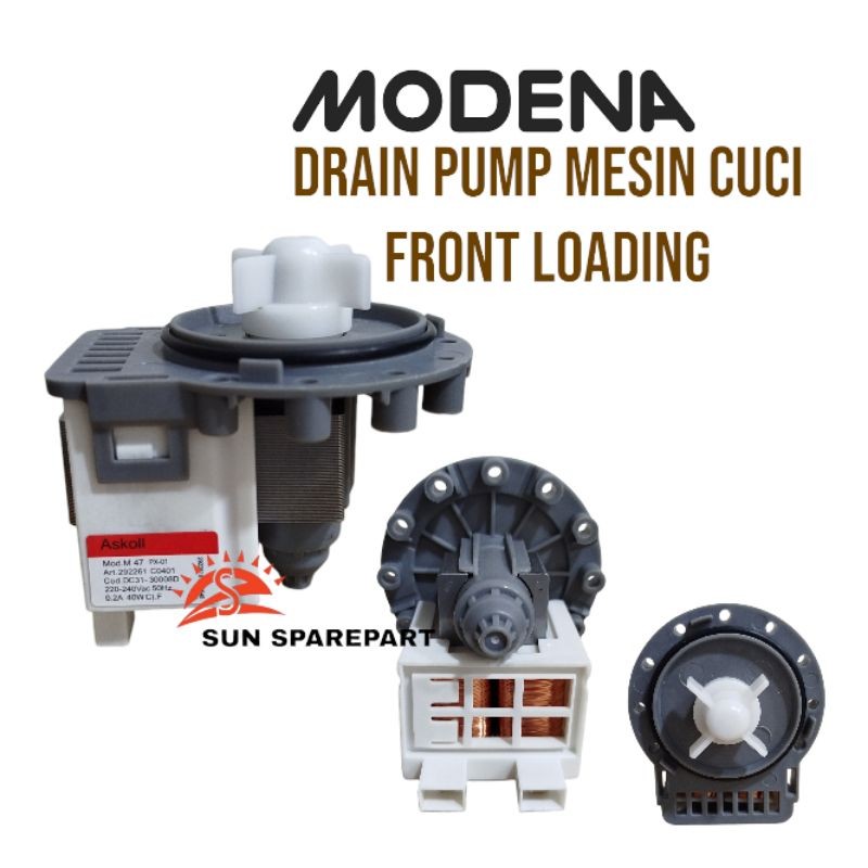 Jual drain pump(pompa mesin cuci) MODENA front loading | Shopee Indonesia