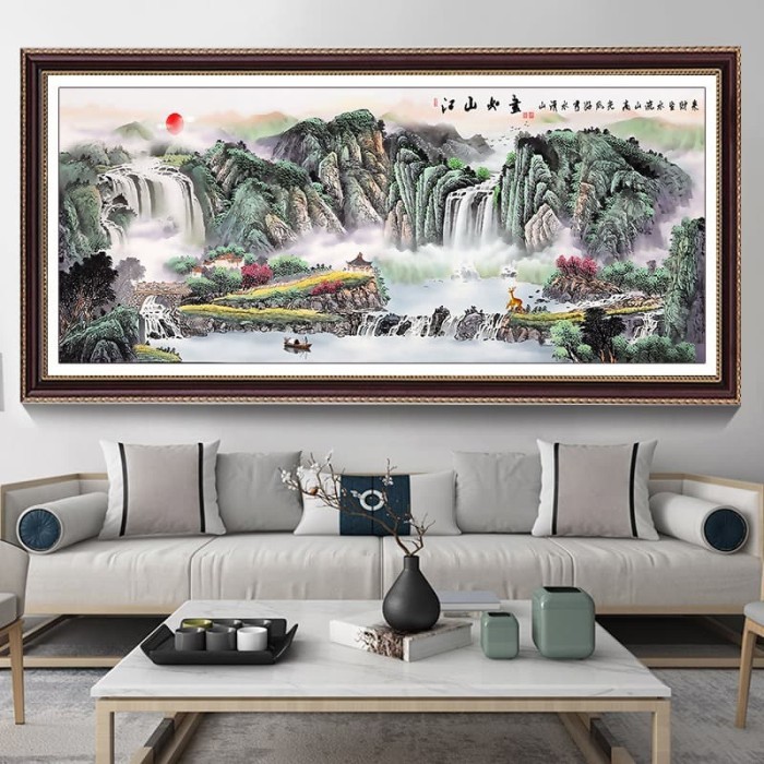 Jual Produk Ready DIY Diamond Painting full air terjun pemandangan alam ...